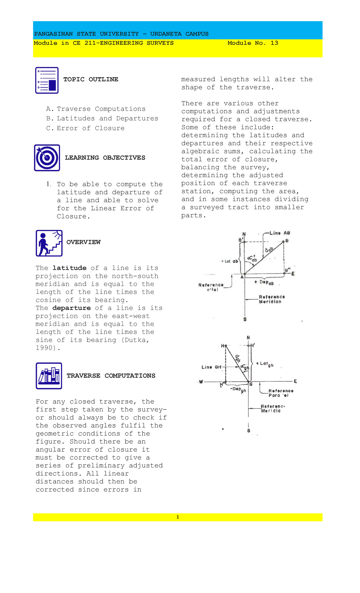 Module 12 Traversing And Traverse Computations Module In Ce 211