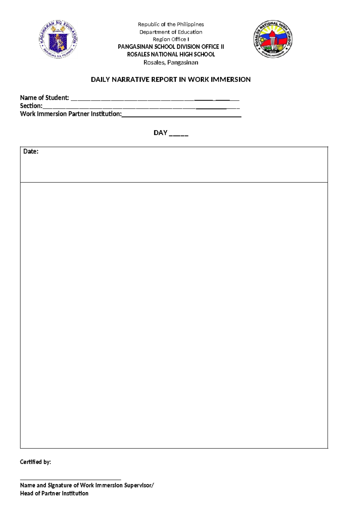 Daily- Narrative- Report - Republic of the Philippines Department of ...