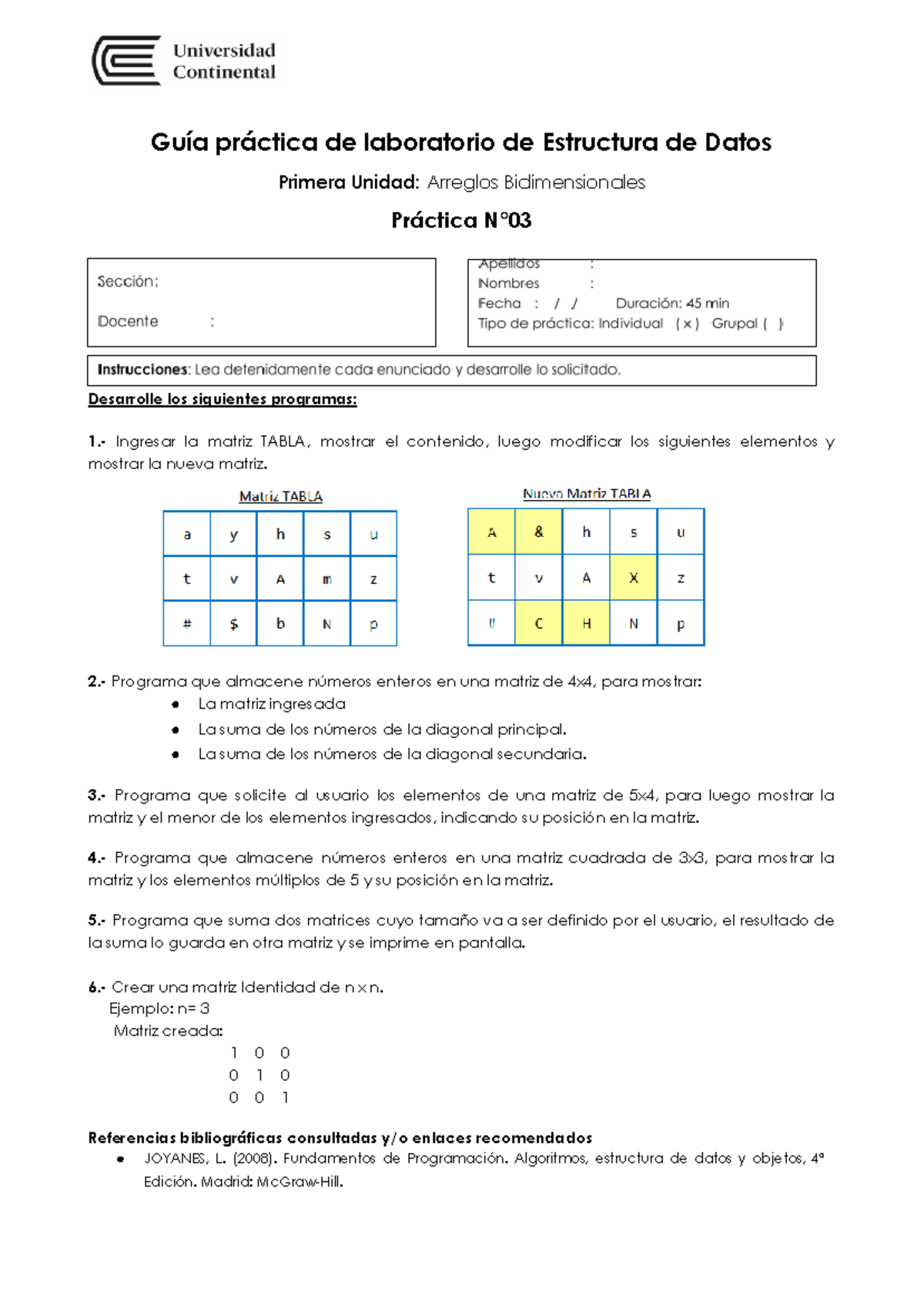 Guía de Práctica 03 - Tercera practica - Guía práctica de laboratorio ...