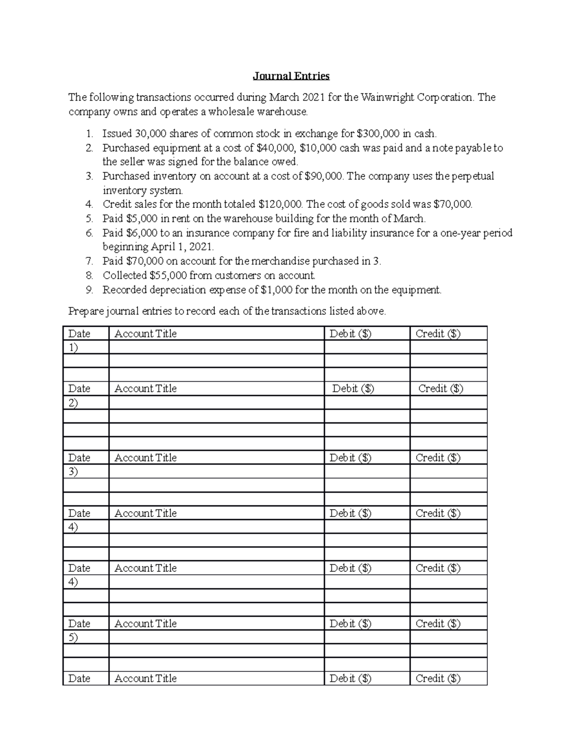 Acct 304 SI Week 2 - mjjjbjfytd6syrxcyrxrykdlufcjfgm - Journal Entries ...