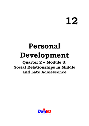 2 Q2 Perdev - Module 2 Quarter 2 Personal Development - 12 Personal ...
