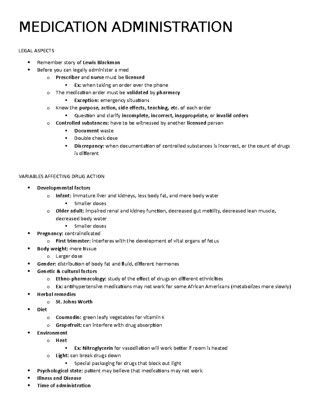 Medication Administration - MEDICATION ADMINISTRATION LEGAL ASPECTS ...