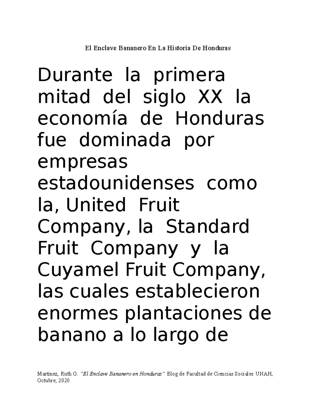 El Enclave Bananero En La Historia De Honduras - Estas compañías ...