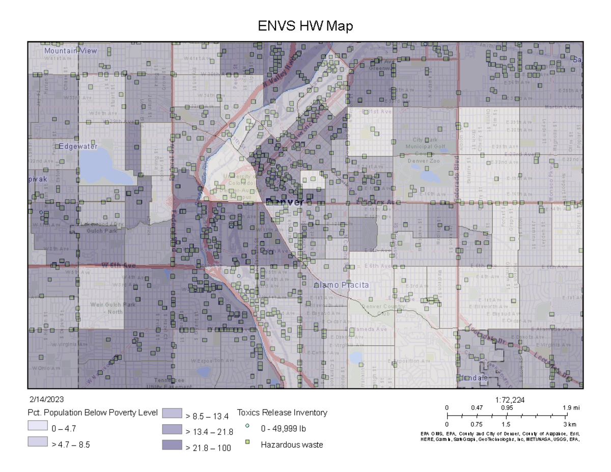 HW Map - Hw #6 map generated online - W 43rd Ave h A ve W 22nd Ave W ...