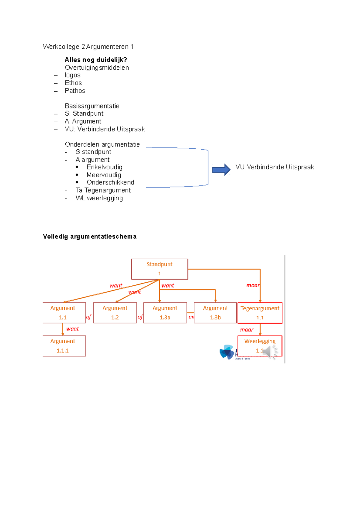 Werkcollege 2 Argumenteren 1 - Werkcollege 2 Argumenteren 1 Alles nog ...