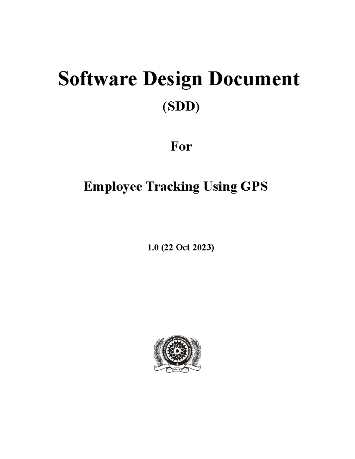 SDD - sample frum mi calledge - Software Design Document (SDD) For Employee Tracking Using GPS 1 ...