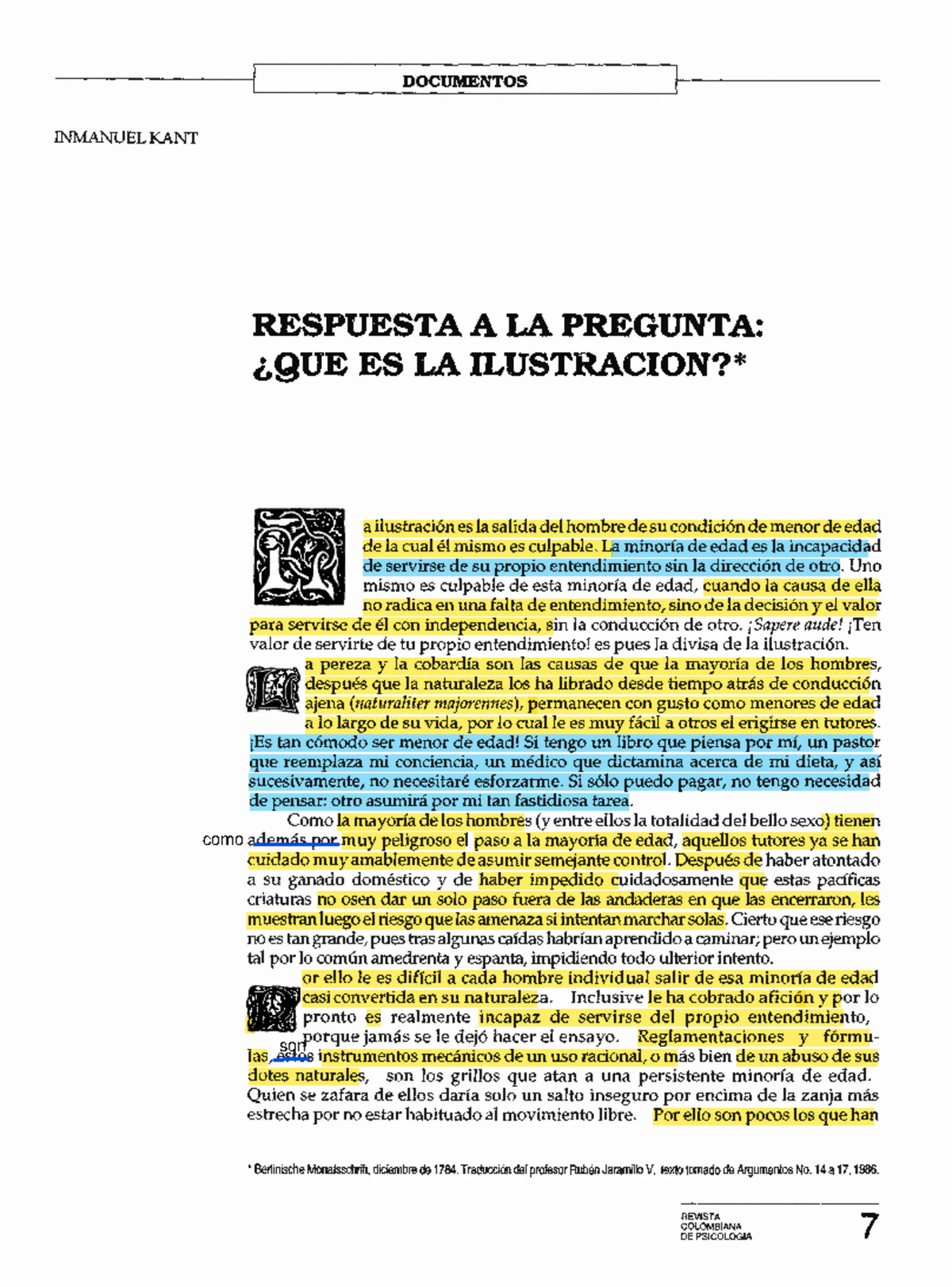 Kant-Que es la ilustracion - INMANUEL KANT RESPUESTA A LA PREGUNTA ...