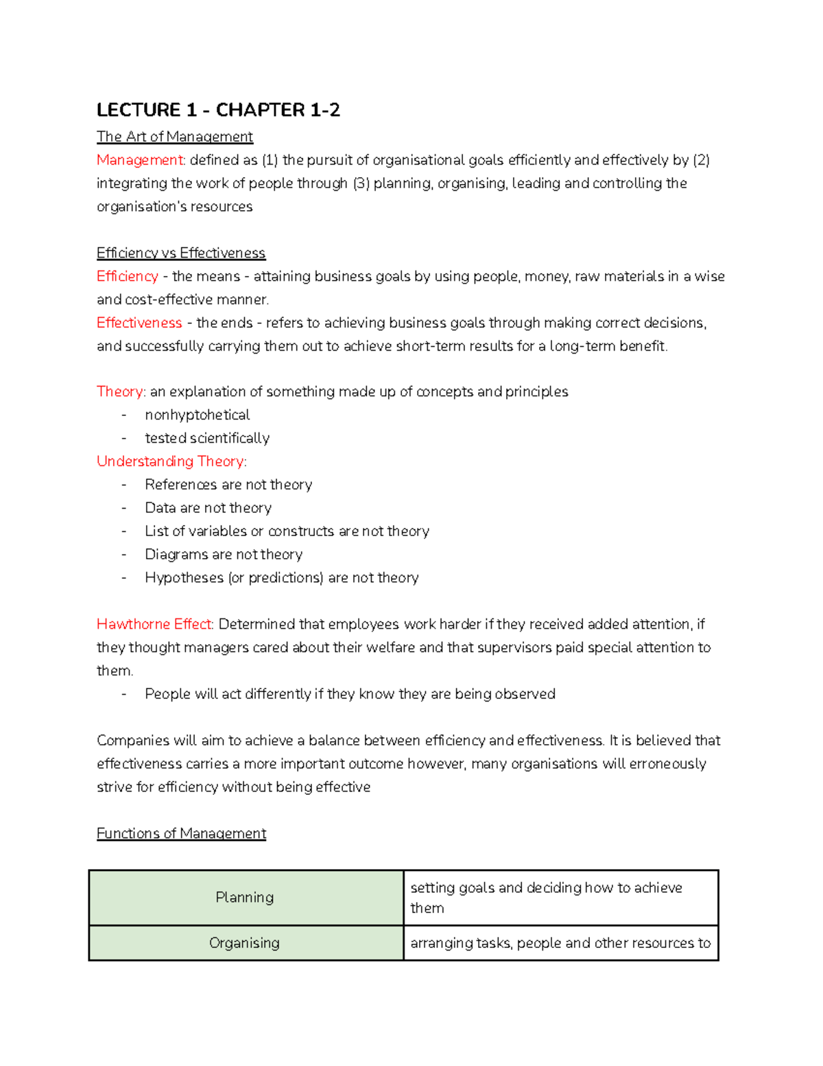 Principles of Management - LECTURE 1 - CHAPTER 1- The Art of Management ...
