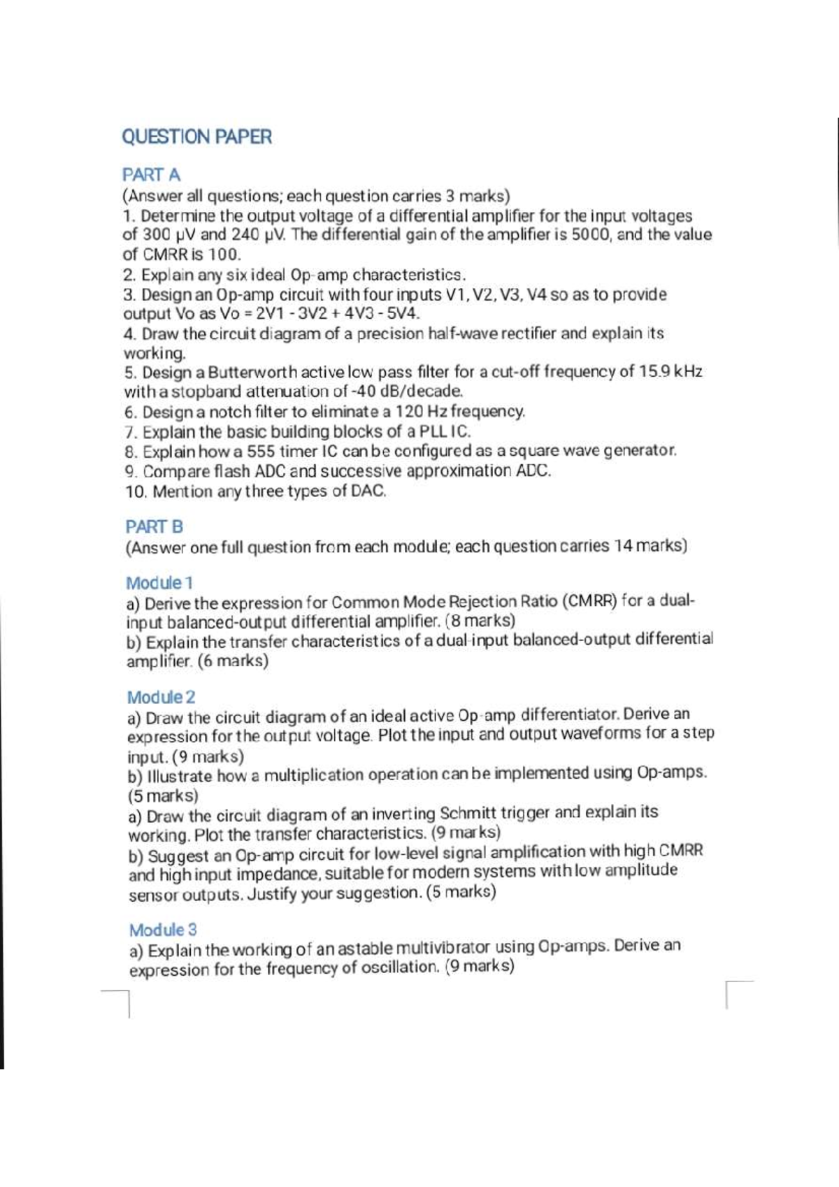 LIC model question paper - QUESTION PAPER PART A (Answer all each ...