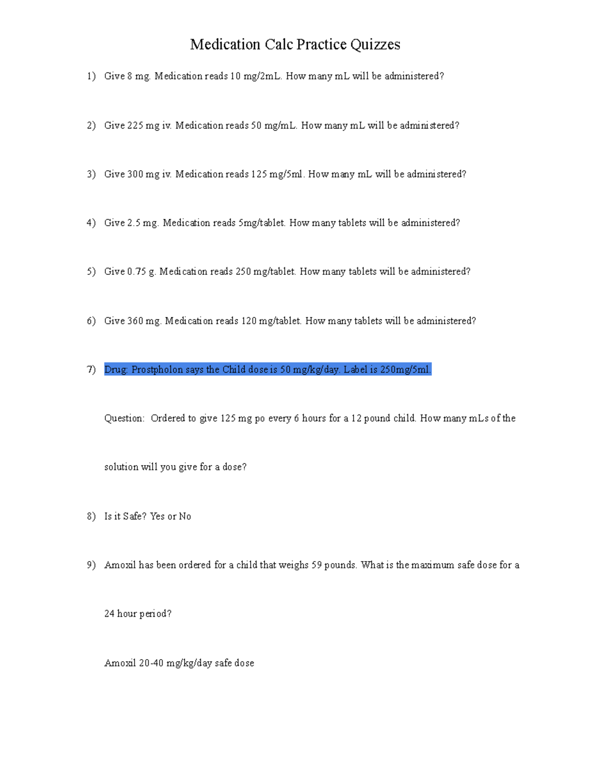 Med Calc practice - Give 8 mg. Medication reads 10 mg/2mL. How many mL ...