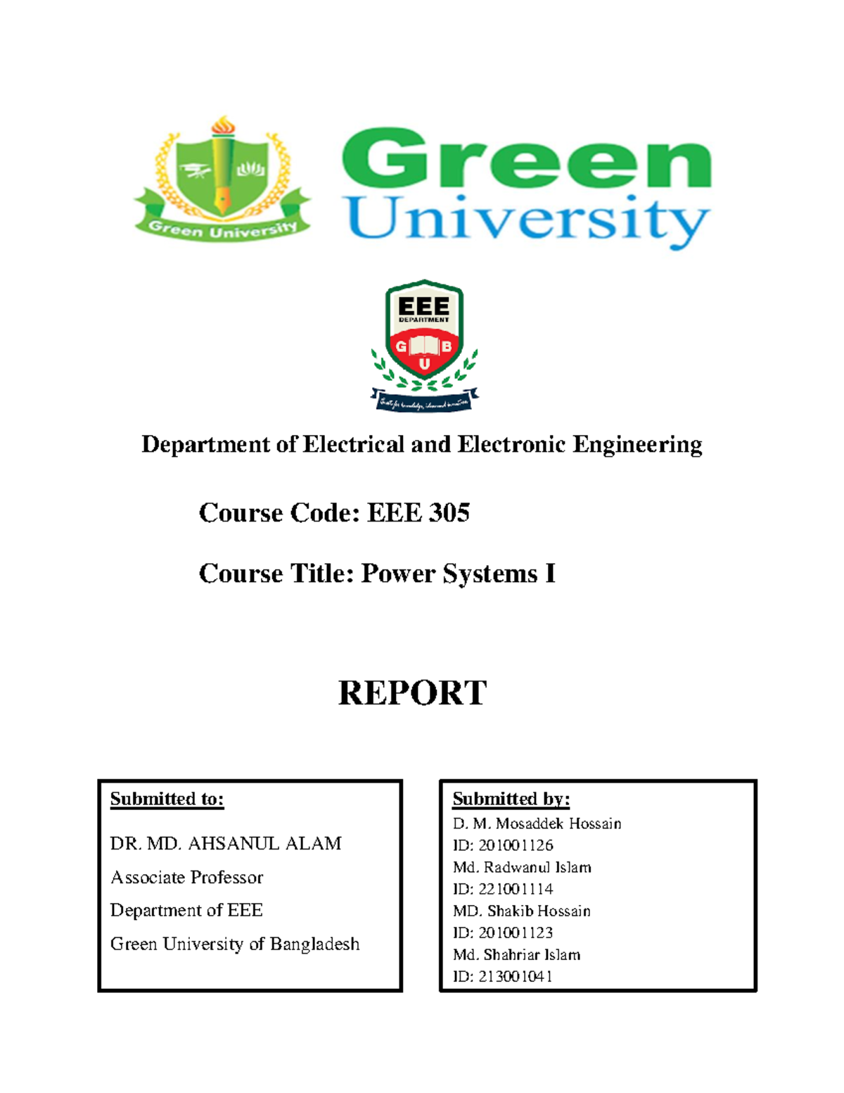 EEE 305 Report - Department of Electrical and Electronic Engineering ...