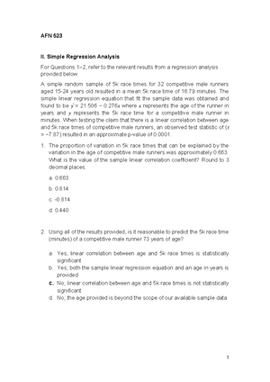 Question Bank 3 Multiple Regression Exercises - Part A: Application-Based Questions (Adaptive ...