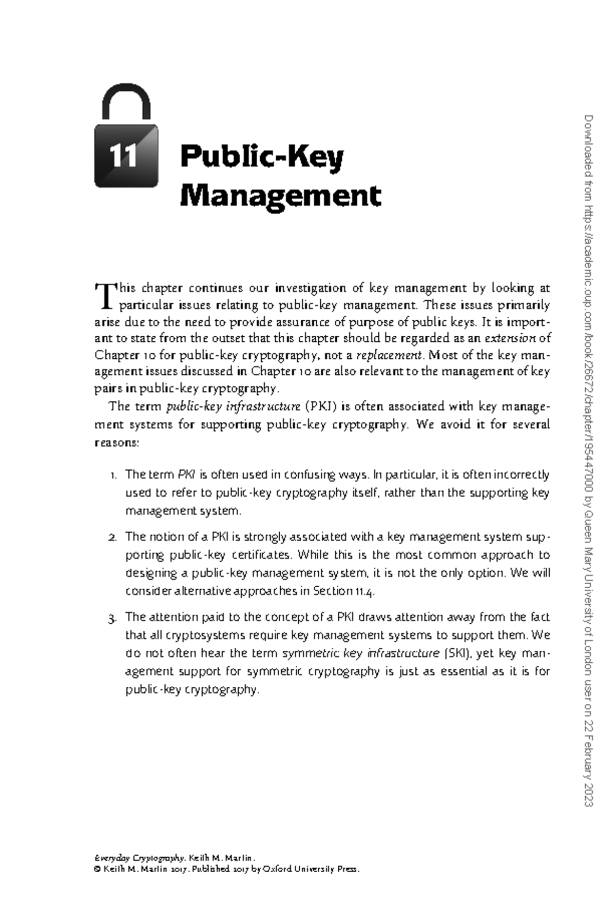 Chapter-11 - Chapter of book - 11 Public-Key Management T his chapter ...