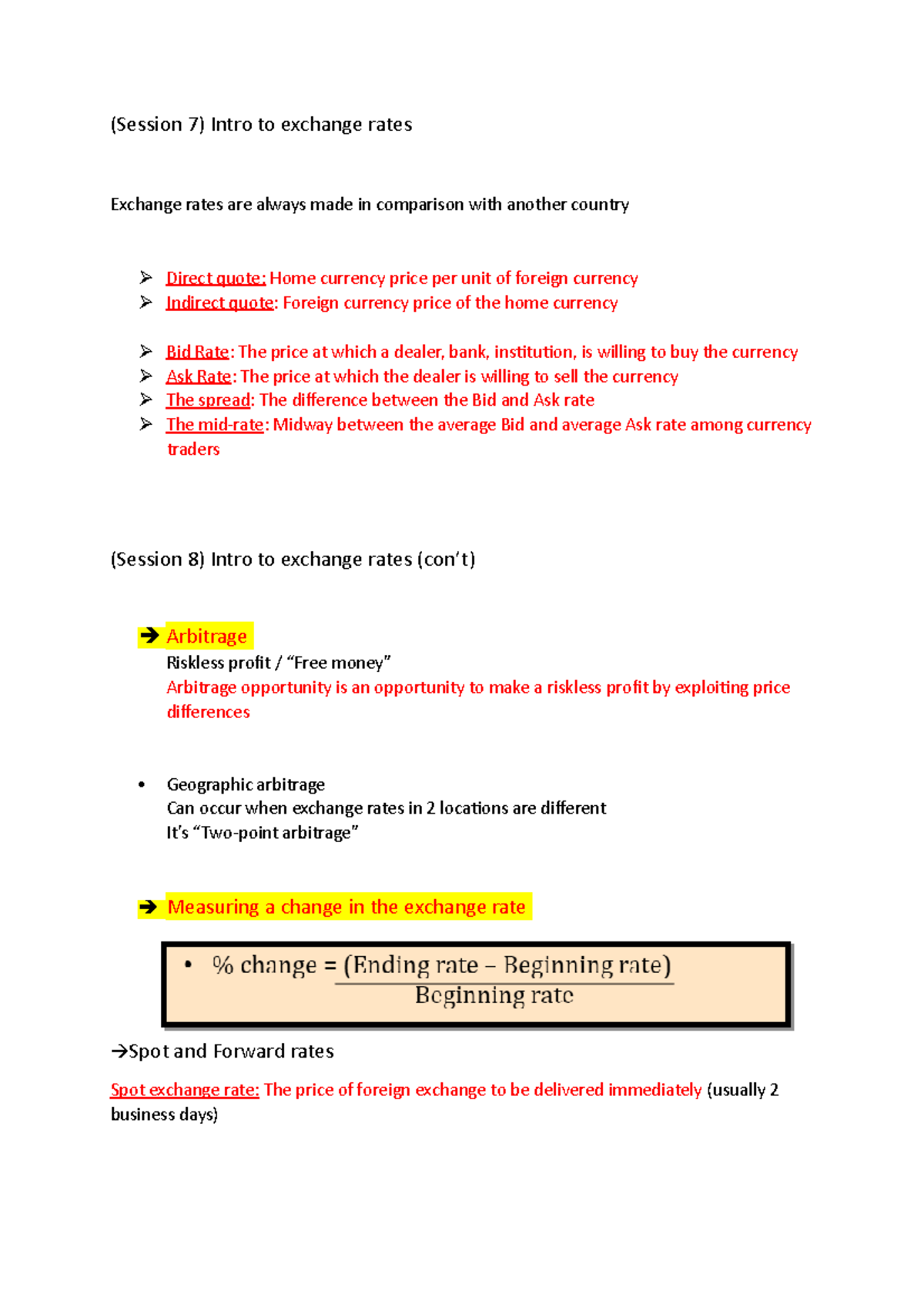 Part 1 - Intro to exchange rates - (Session 7) Intro to exchange rates ...