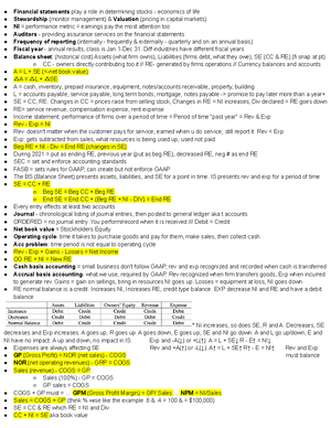 ACC cheat sheet - Basic Acc Equation: A = L+SE Income Statement ...