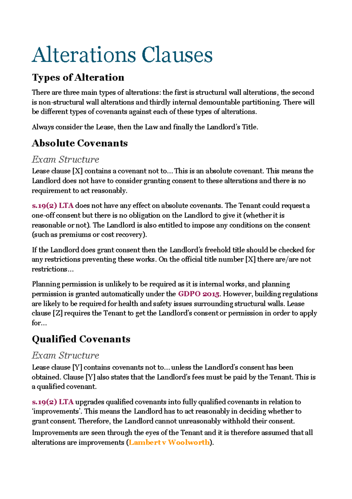 A Summary of the Law on Alteration Clauses - Alterations Clauses Types ...