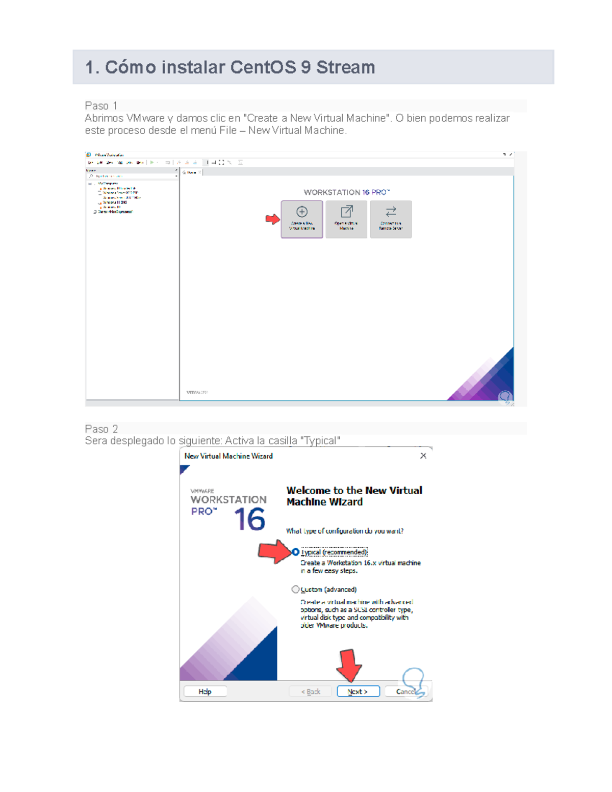 Instalacion centos en vmware - 1. Cómo instalar CentOS 9 Stream Paso 1 Abrimos VMware y damos ...