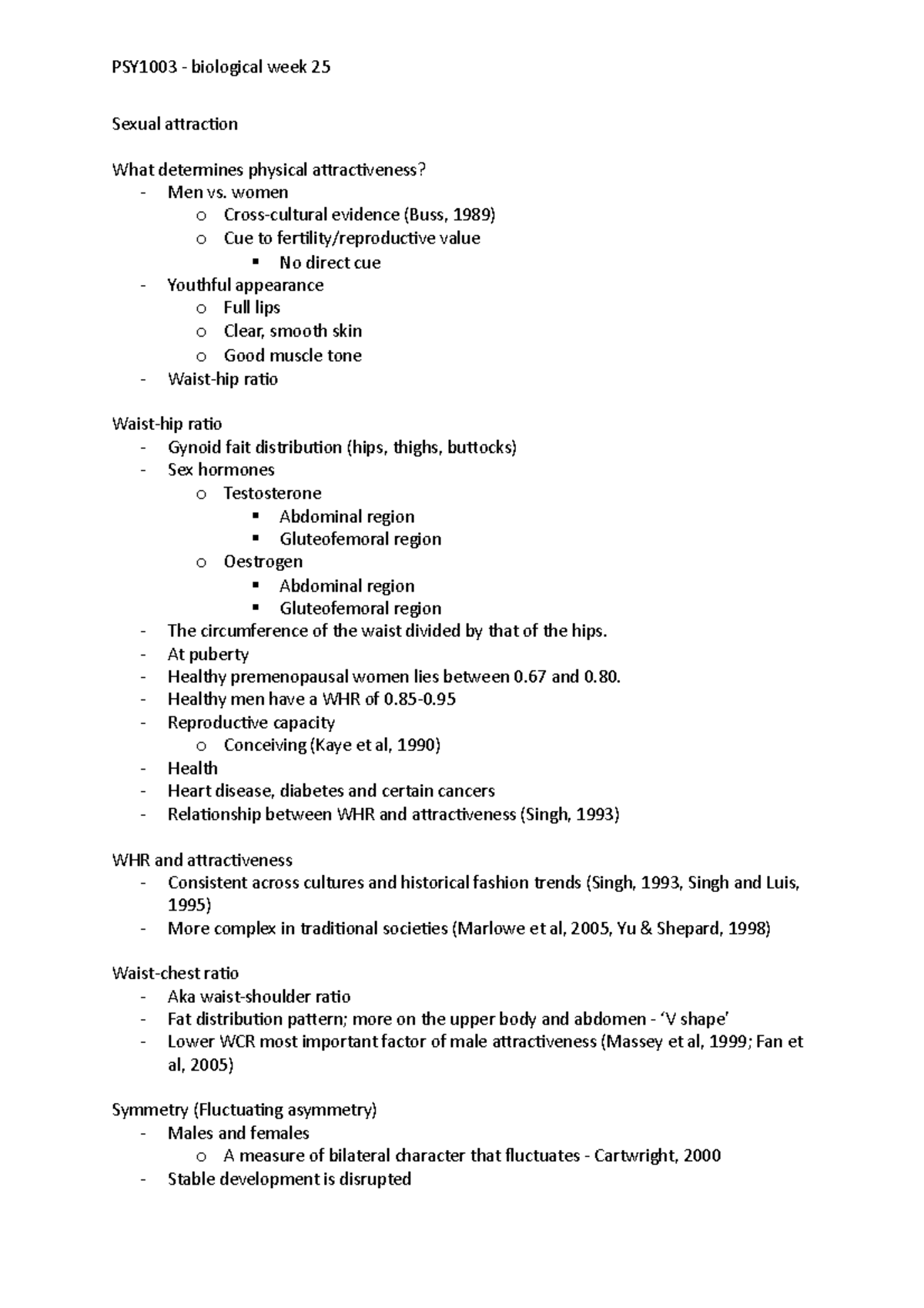 Sexual Attraction Psy1003 Biological Week 25 Sexual Attraction What Determines Physical