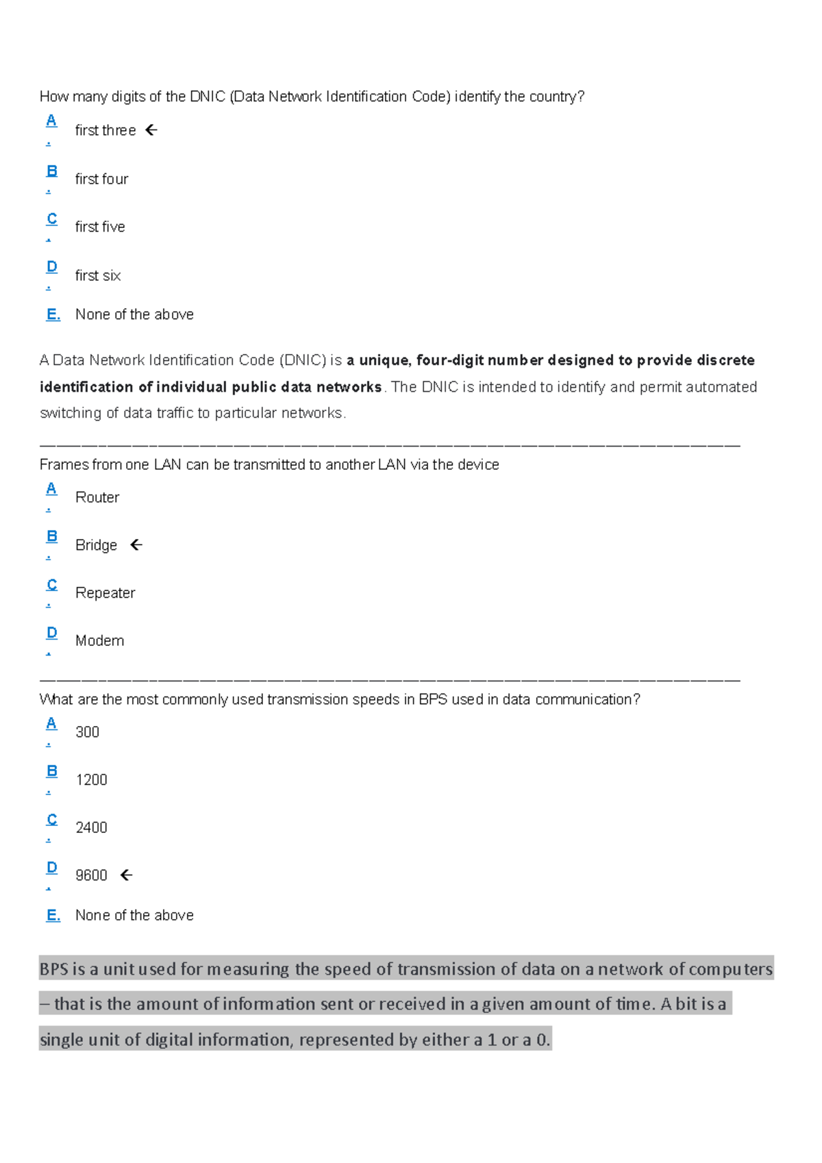 Networking mcq - How many digits of the DNIC (Data Network ...