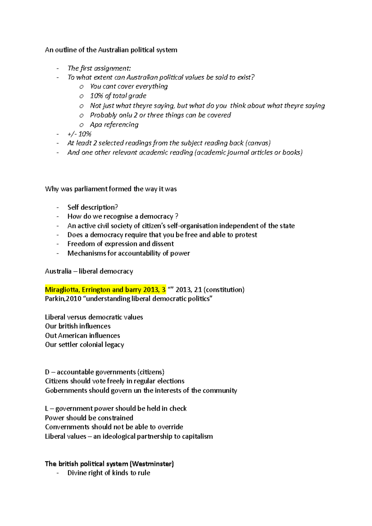 An outline of the political system - An outline of the Australian ...