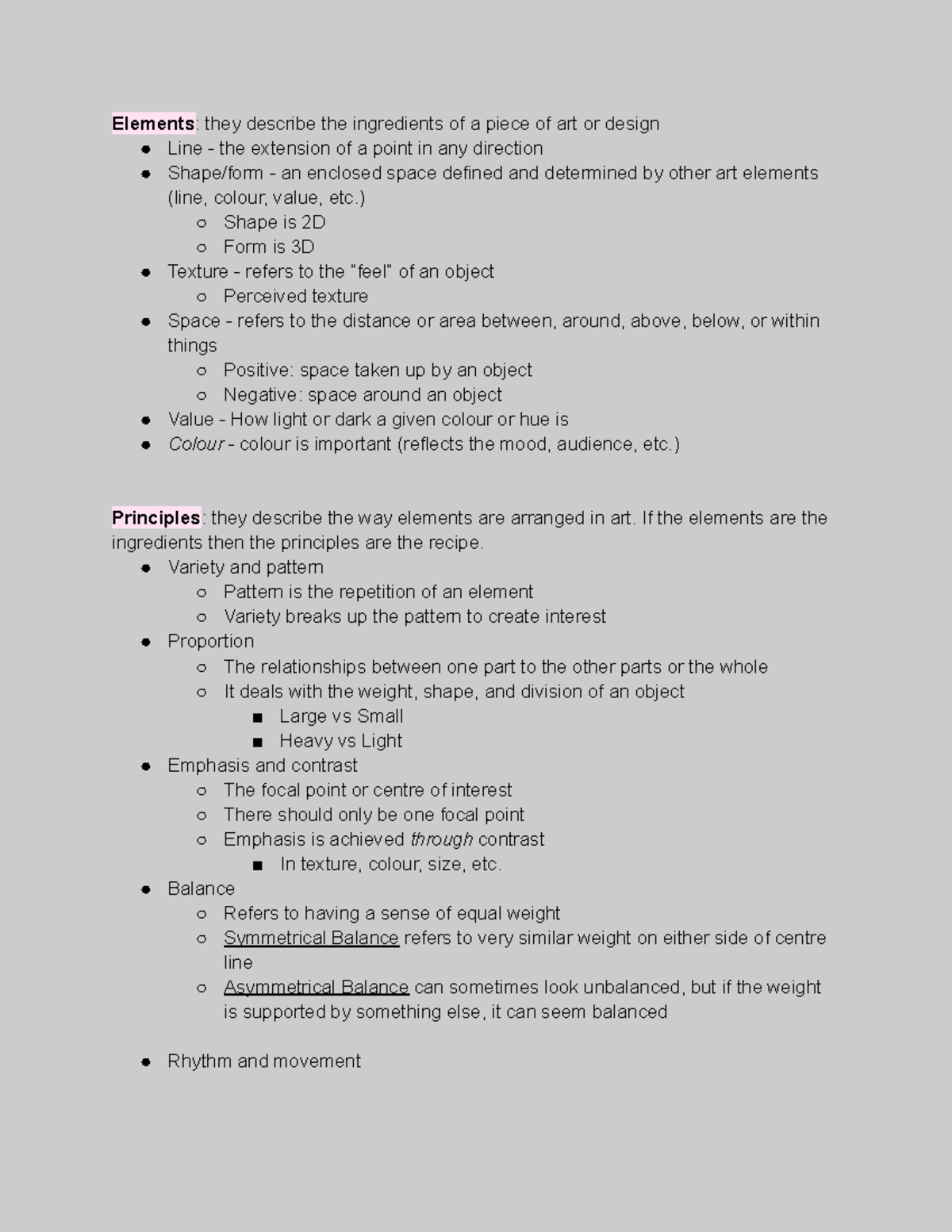 The Elements & Principles of Design - Typography - Elements: they ...