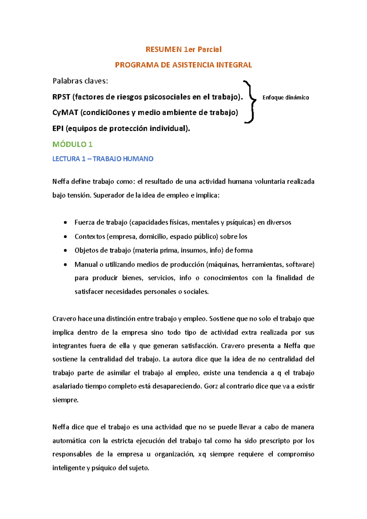 Resumen 1er Parcial - programa de asistencia integral - RESUMEN 1er Parcial PROGRAMA DE ...