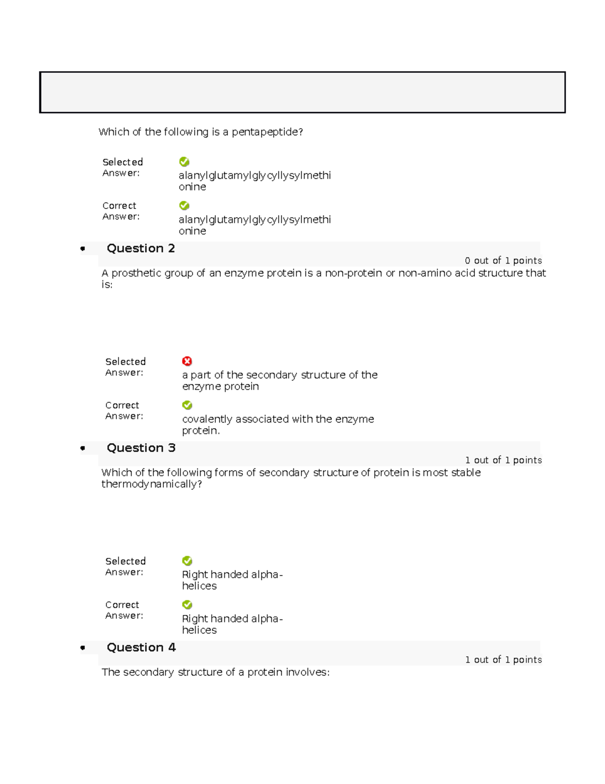 Biology - week 5 assignment - Which of the following is a pentapeptide ...