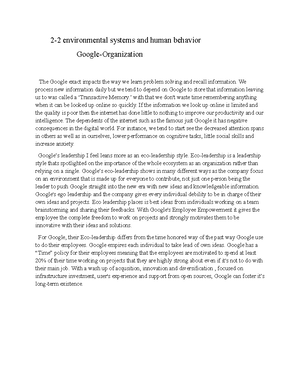 [Solved] need website article about Google Describe an example from a ...