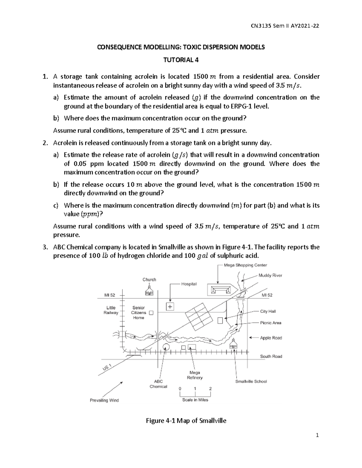 Tutorial 4 - CN3135 Sem II AY2021- 1 CONSEQUENCE MODELLING: TOXIC ...