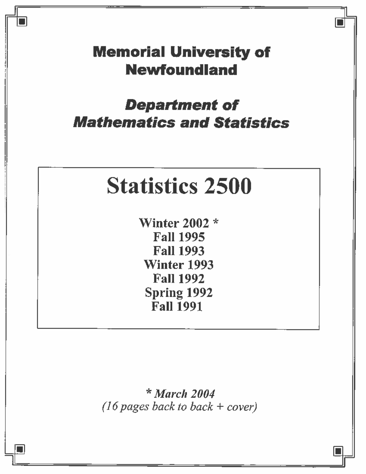 S2500 - Stats 2500 final practice - ECOR 2050 - Studocu