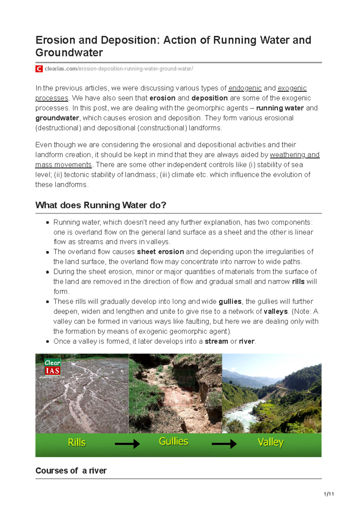 Clearias.com-Erosion and Deposition Action of Running Water and ...