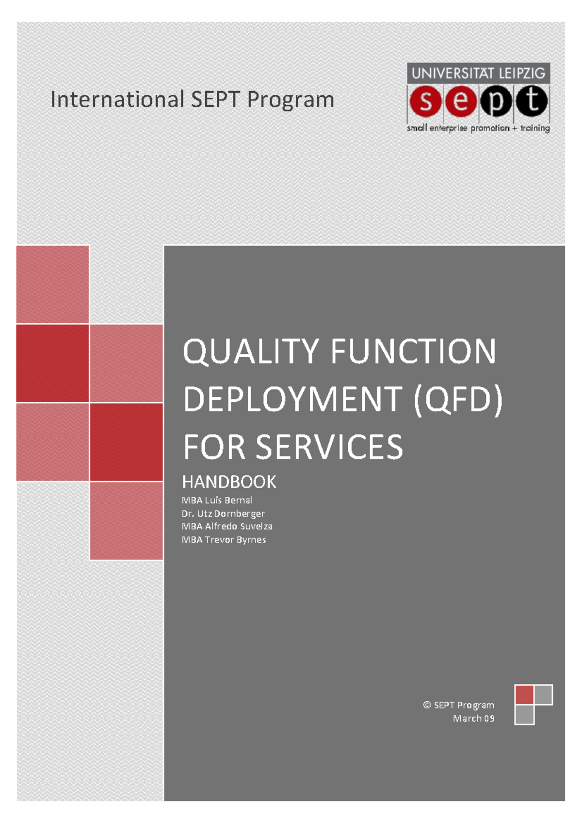 Quality Function Deployment (QFD) FOR Services - QUALITY FUNCTION ...