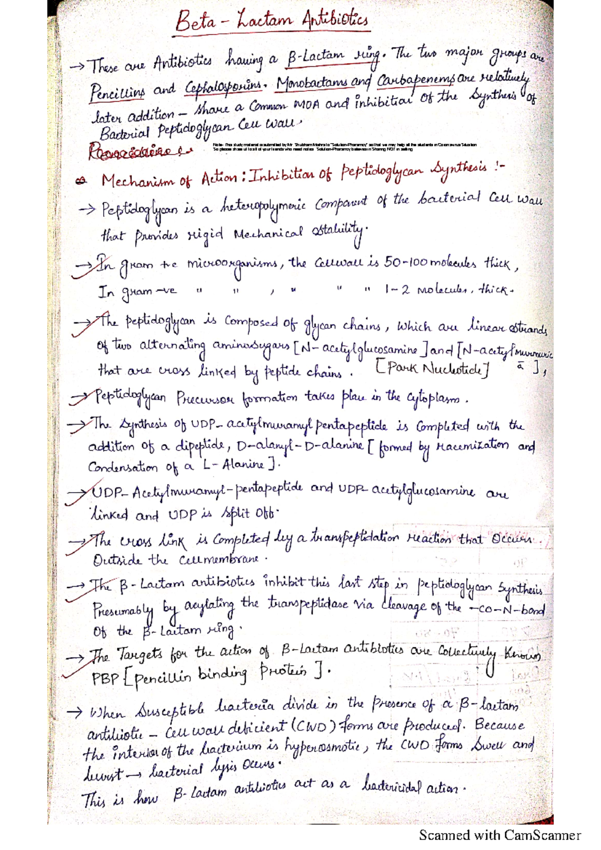 4. Pencillin - PHARMA LECTURE NOTES - So please share ut to all of your ...