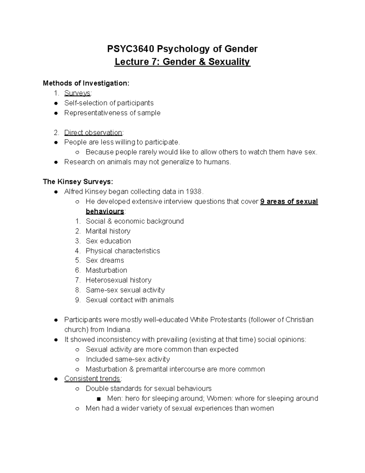 PSYC3640 Psychology of Gender: Lecture 7 (Gender & Sexuality ...