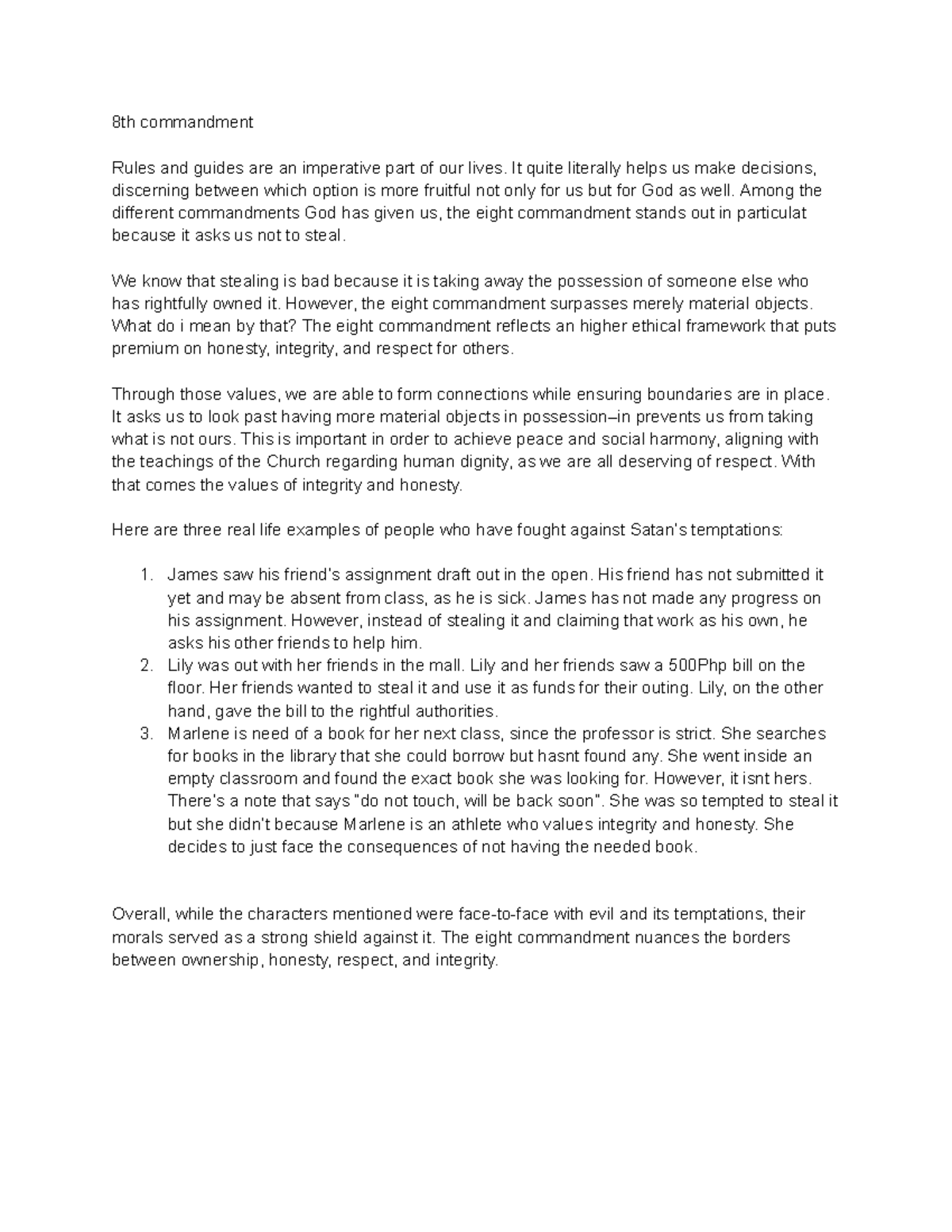 8th commandment - 8th commandment Rules and guides are an imperative ...