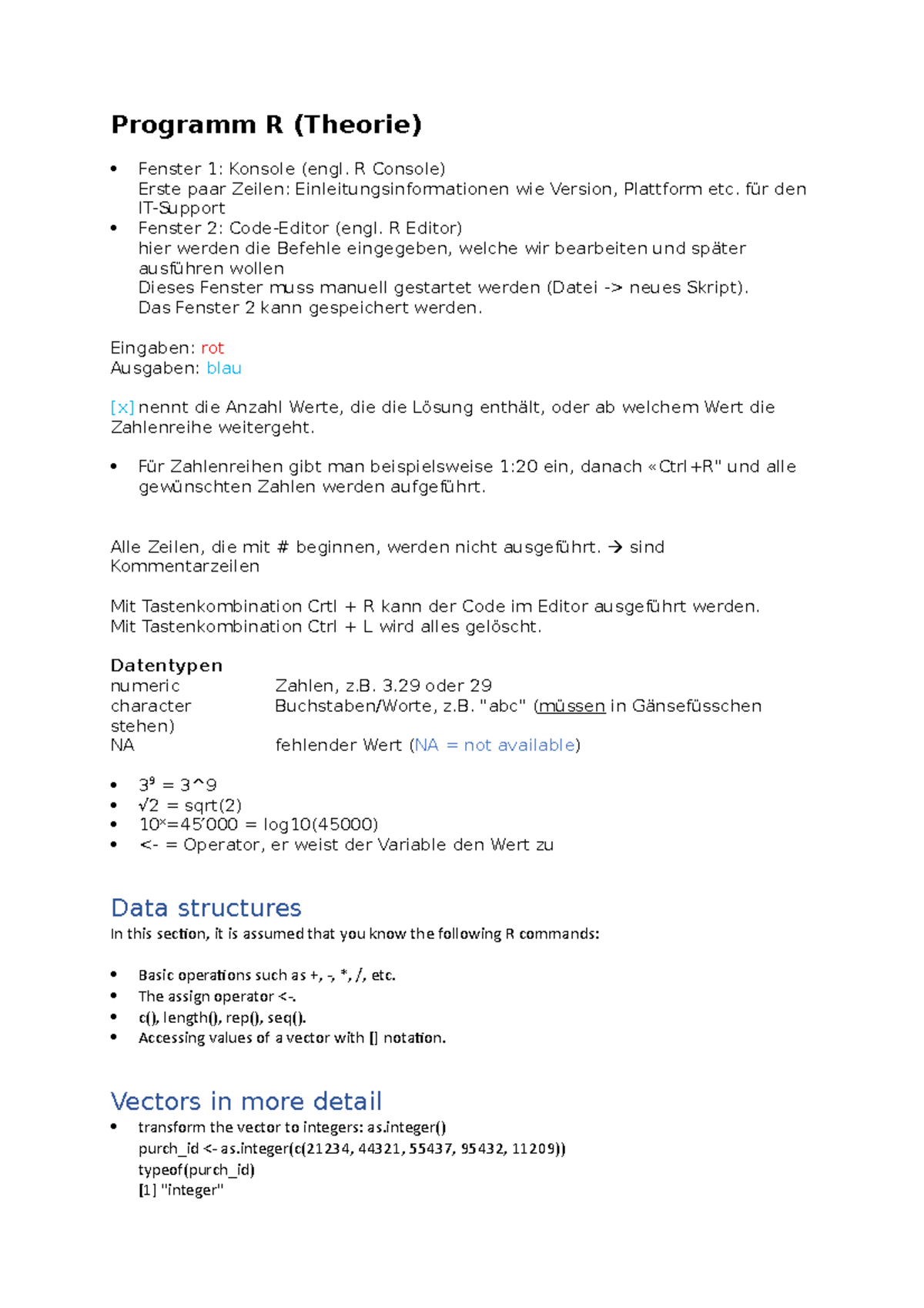 Zusammenfassung R Software Statistik FS 2021 - Schoch - Programm R ...
