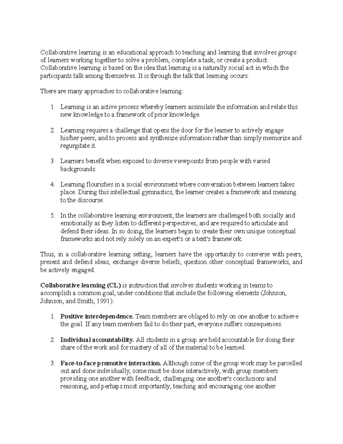 Collaborative learning is an educational approach to teaching and ...