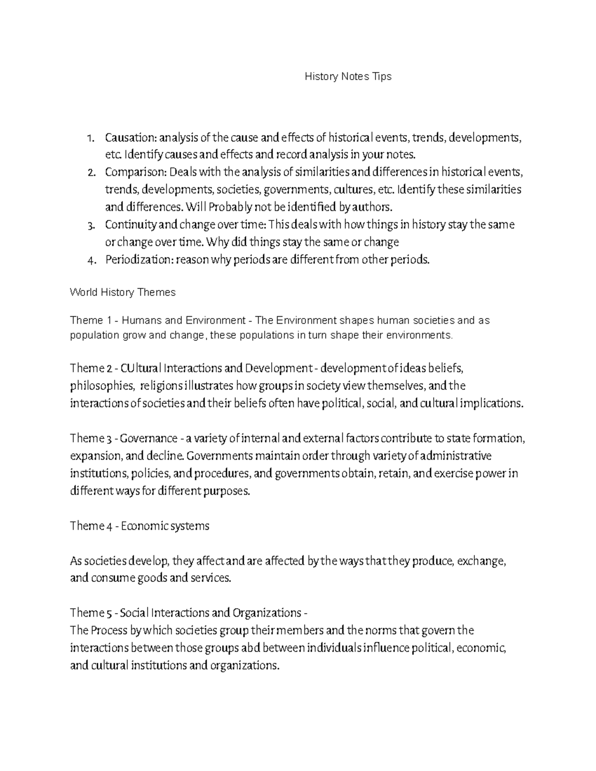 History Notes Tips - Tips given by teacher - History Notes Tips 1 ...