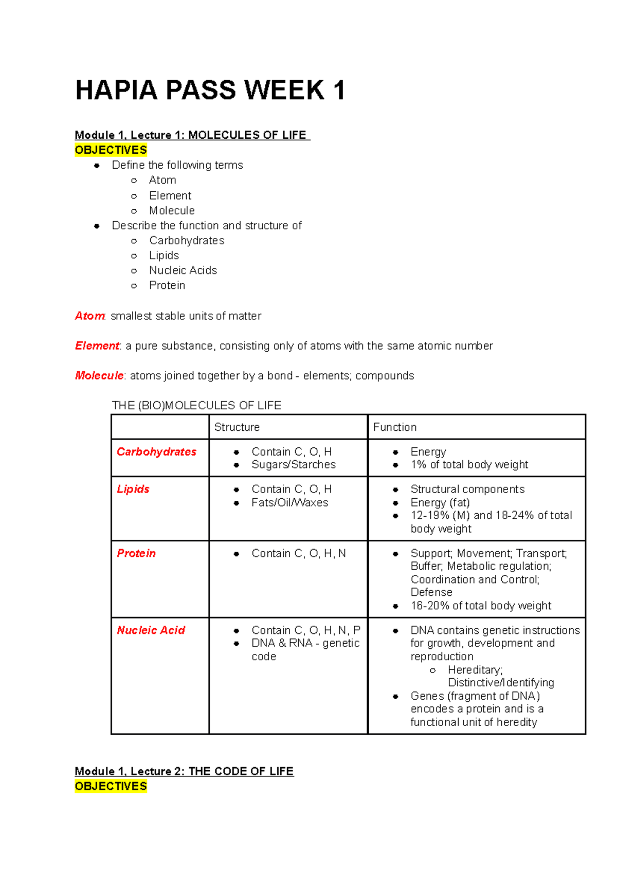 Hapia PASS WEEK 1-4 and practise material - HAPIA PASS WEEK 1 Module 1 ...