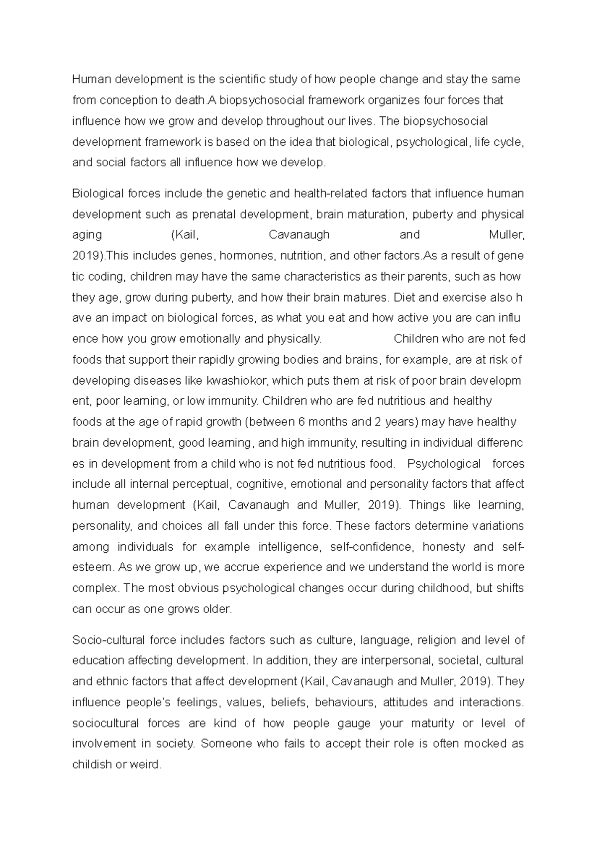 Pyc4805- assignment 1 2023 - Human development is the scientific study ...