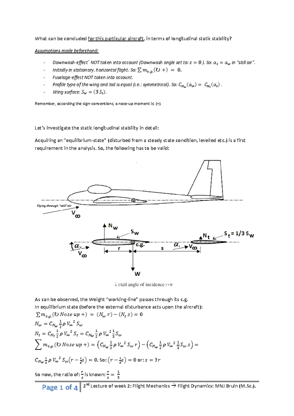 2nd Lecture Week2 Static Longitudinal Stability Explained - nd Lecture ...
