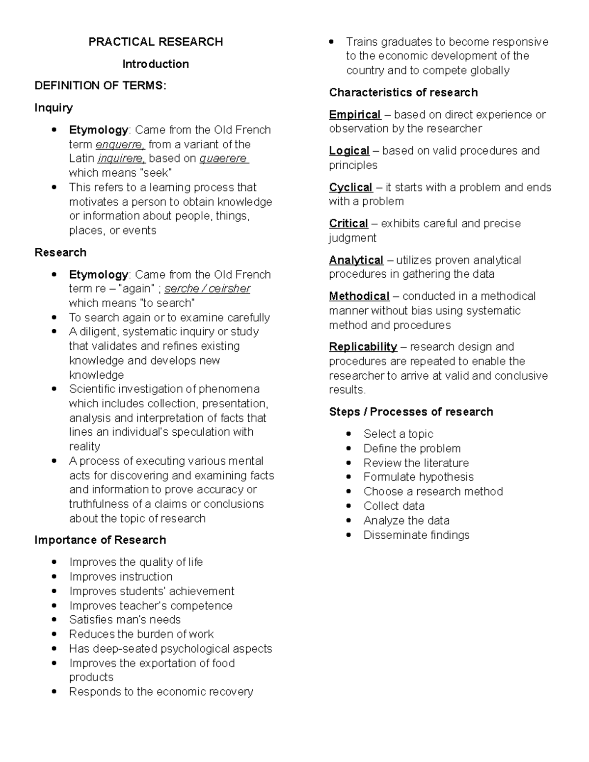 Research IN Daily Lives - PRACTICAL RESEARCH Introduction DEFINITION OF ...