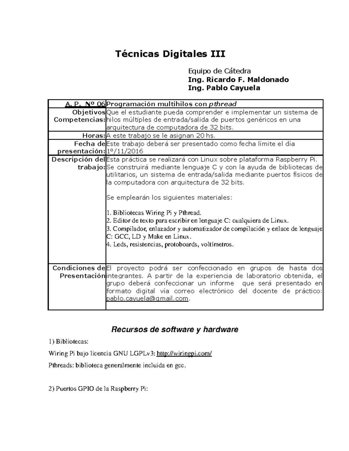 PL06v1 - Programación multihilos con pthread - Técnicas Digitales III ...
