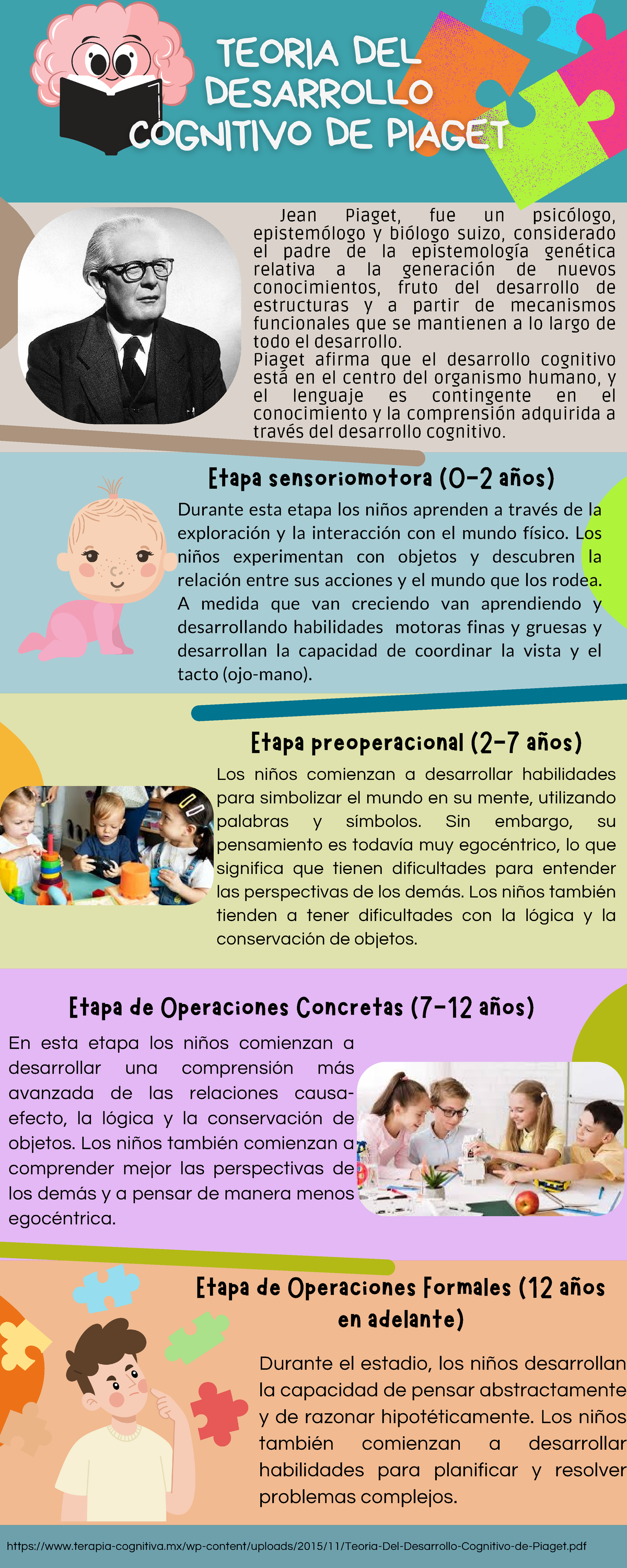 Infografia DE Piaget - ETAPAS DEL DESARROLLO COGNITIVO - Etapa ...