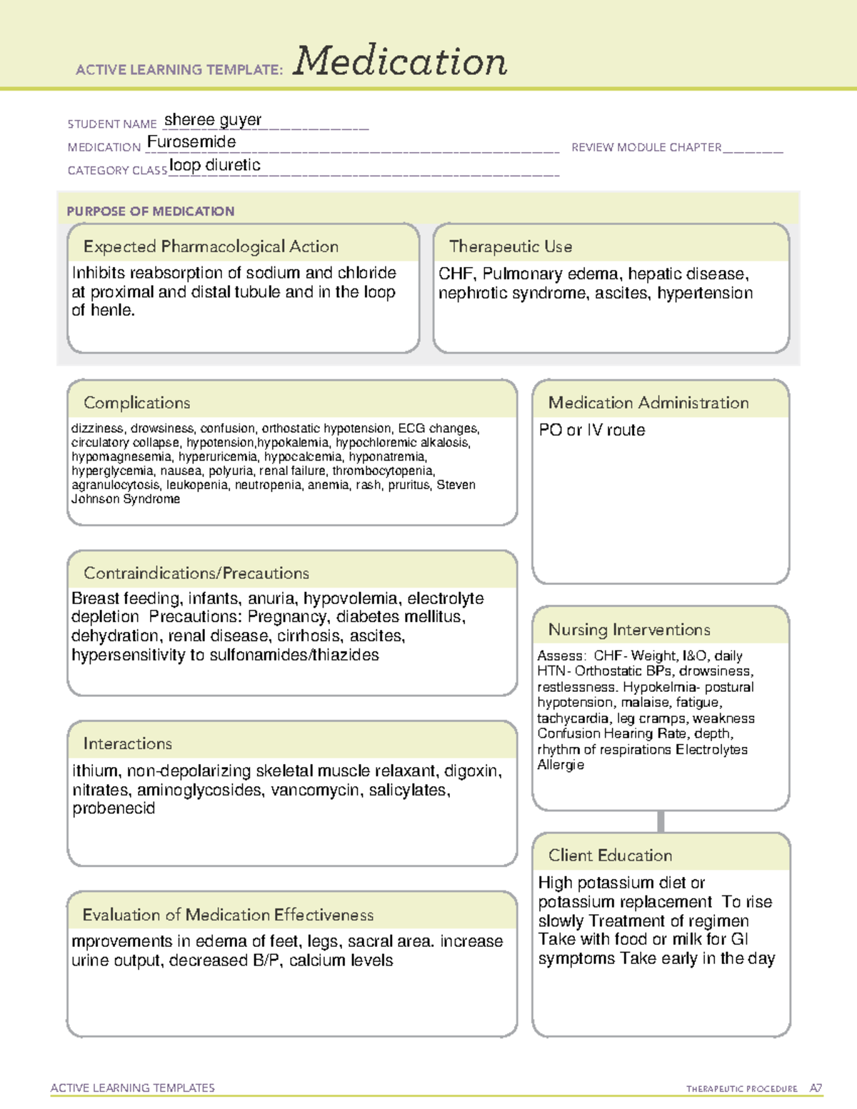 Med card 9 - ACTIVE LEARNING TEMPLATES TherapeuTic procedure A ...