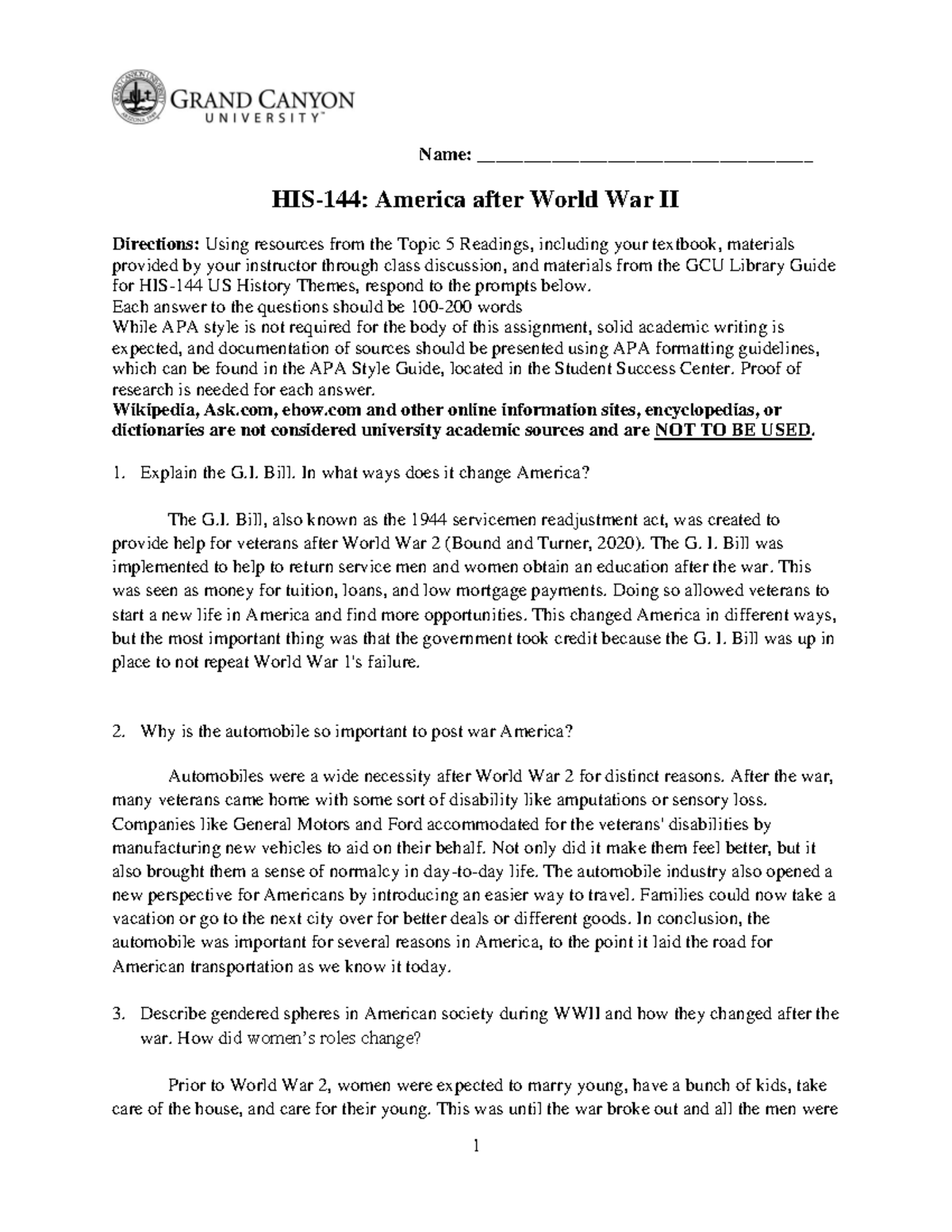 HIS-144-RS-America after WWII Worksheet - 1 Name ...