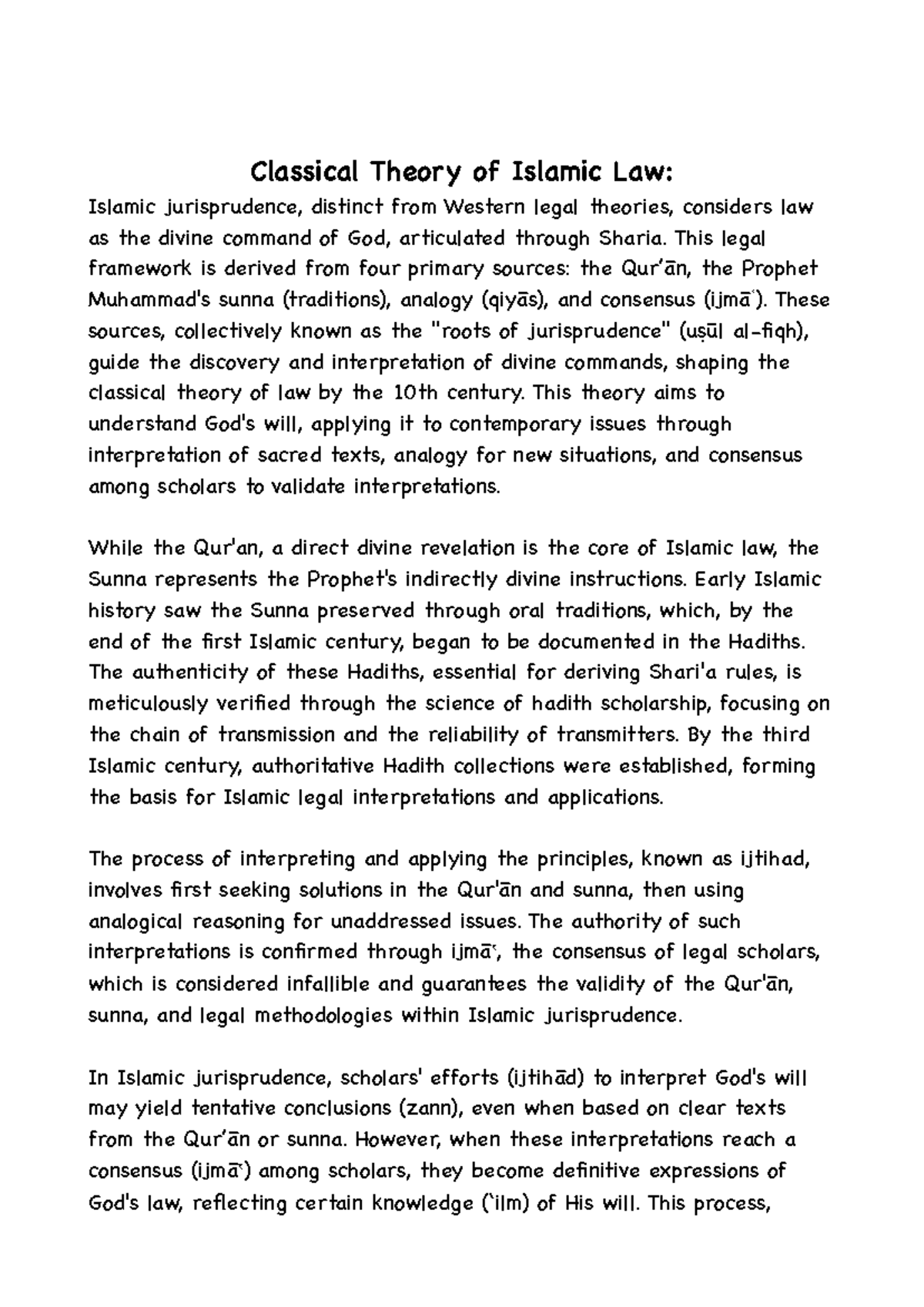 Classical Theory of Islamic Law - Classical Theory of Islamic Law ...