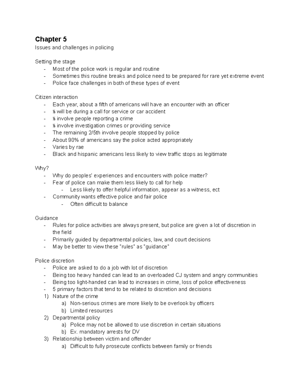 Criminal justice - issues and challenges in policing - Chapter 5 Issues ...