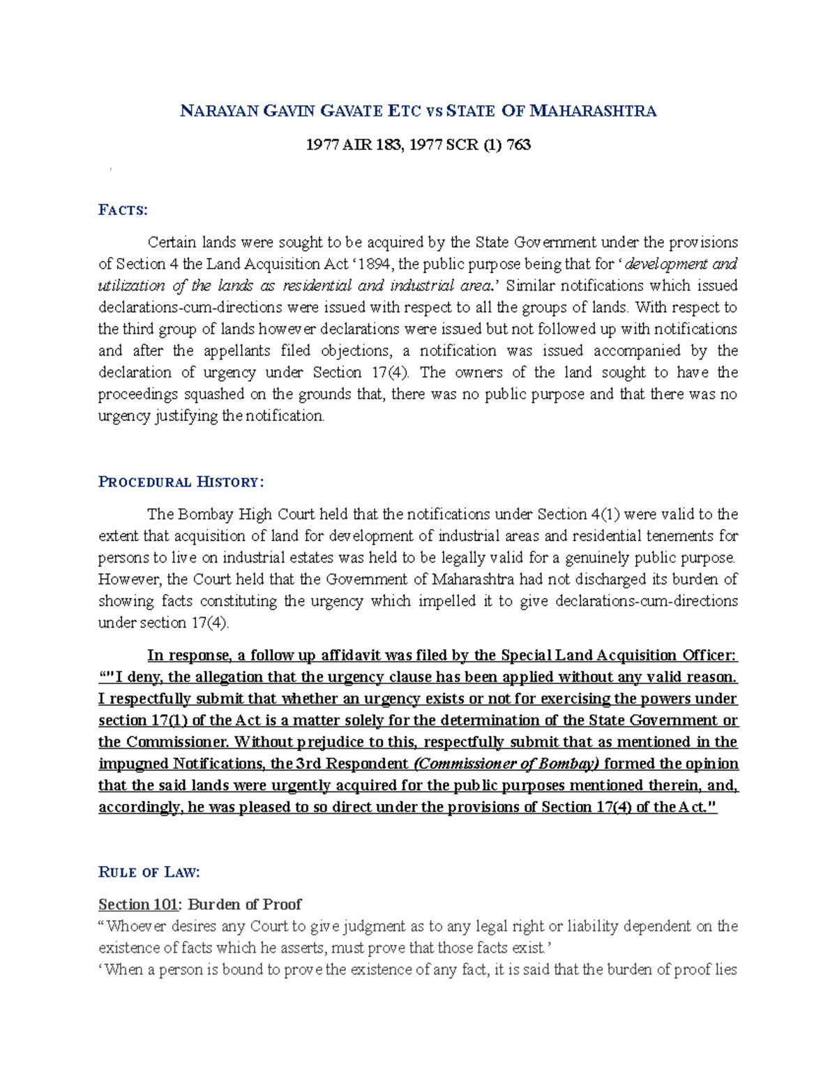 Aditi RAO- Gavate v State Of Maharashtra - NARAYAN GAVIN GAVATE ETC VS ...