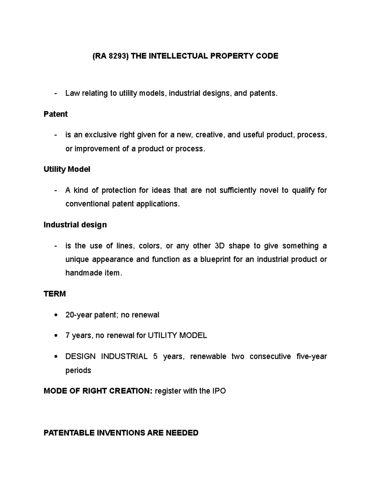 (RA 8293) THE Intellectual Property CODE - (RA 8293) THE INTELLECTUAL ...